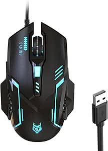 Amazon.co.jp: Corded Gaming Mouse LED Backlit Adjustable 3600DPI ...