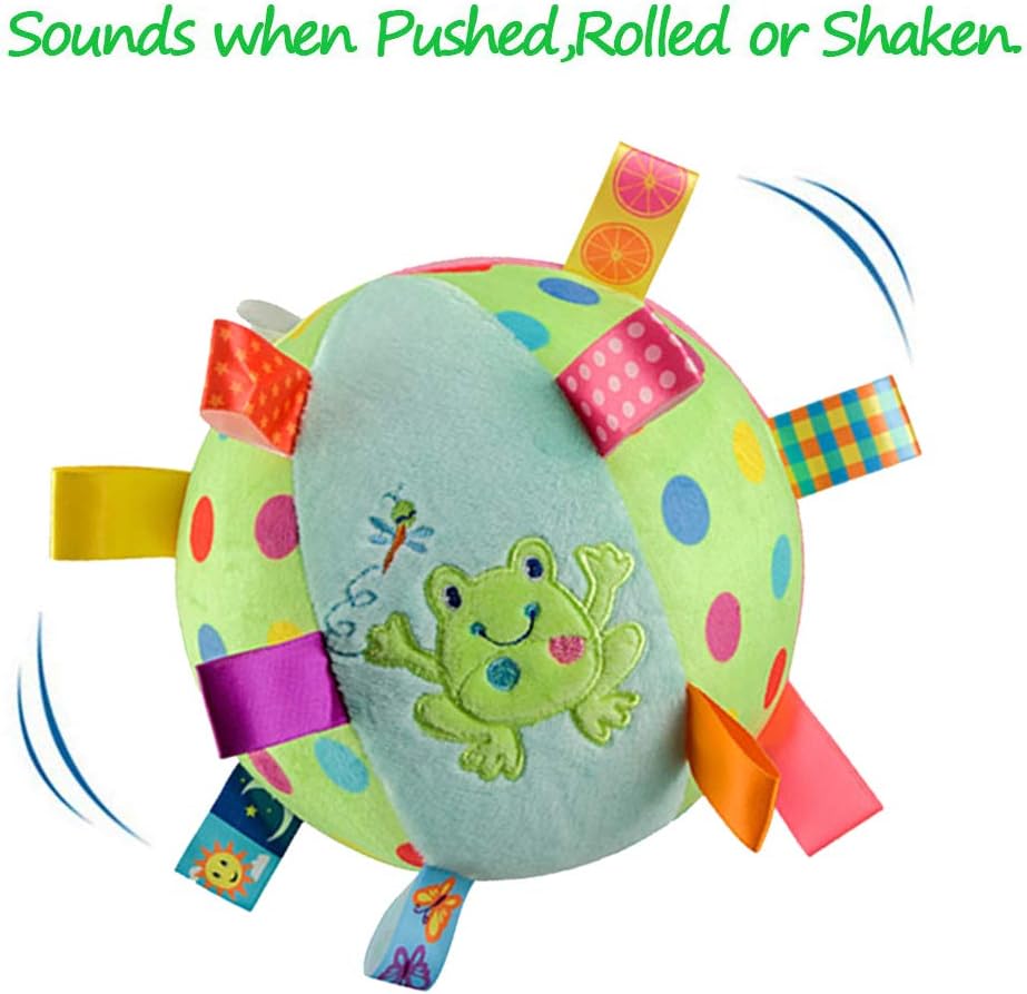 Yijie Baby Soft Rattle Ball – Plush Stuffed Animal Multi Sensory Toy ...