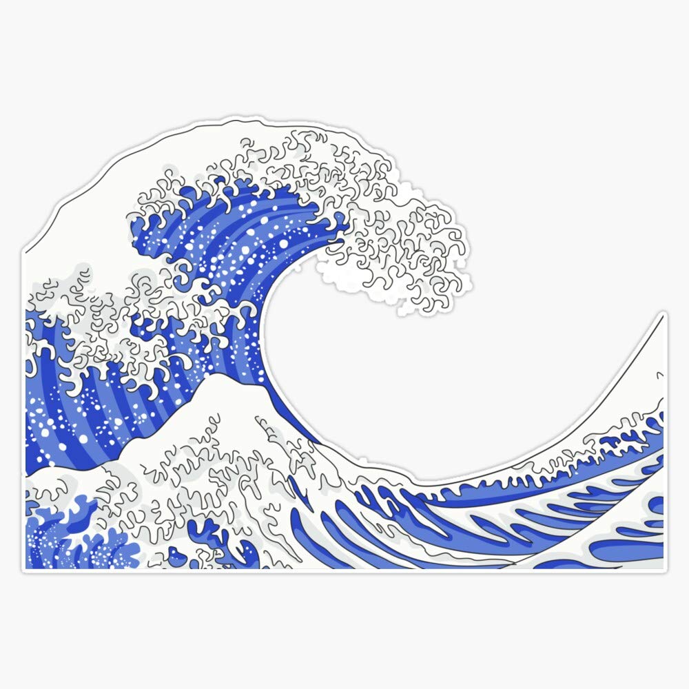 Amazon.com: Great Blue Wave Vinyl Waterproof Sticker Decal Car Laptop ...