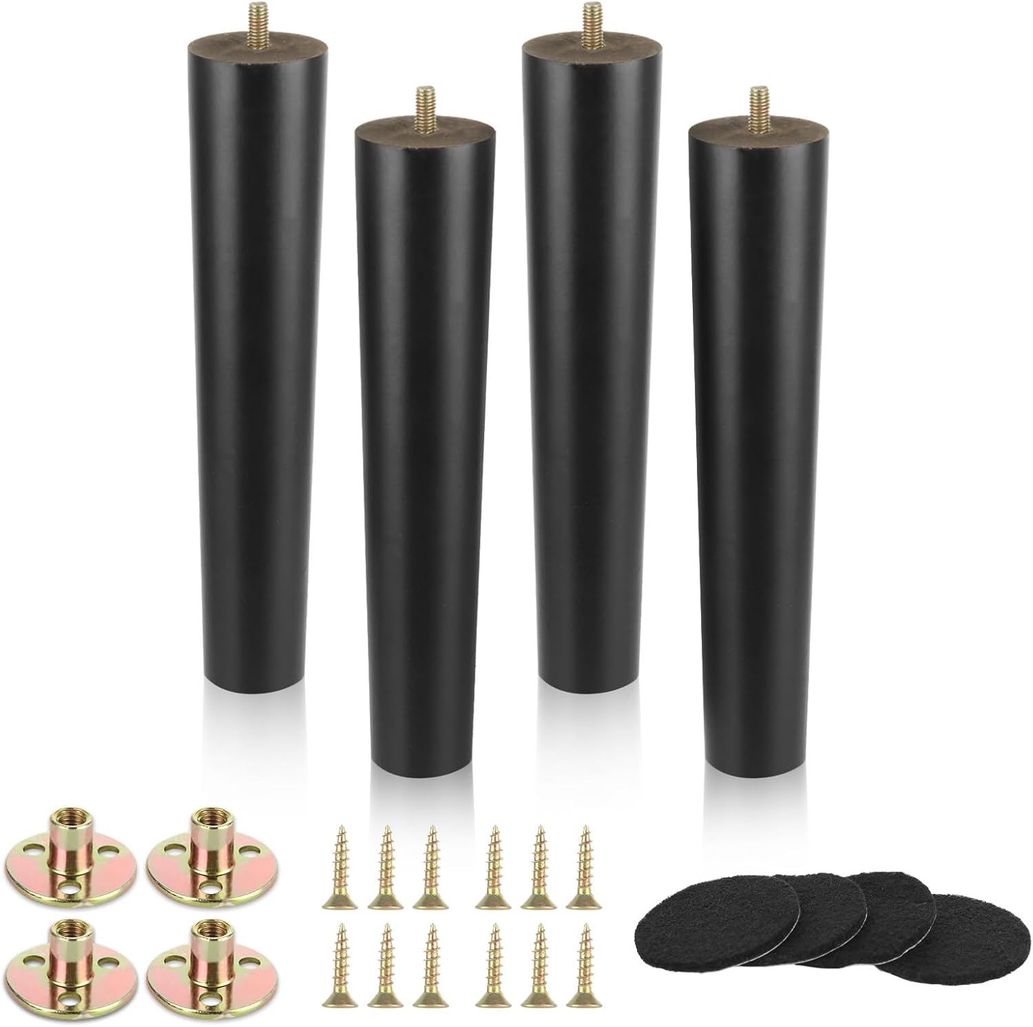 Amazon.com: LDHHYH 4 Pack 30cm / 12 Inch Rubber Wood Furniture Legs ...
