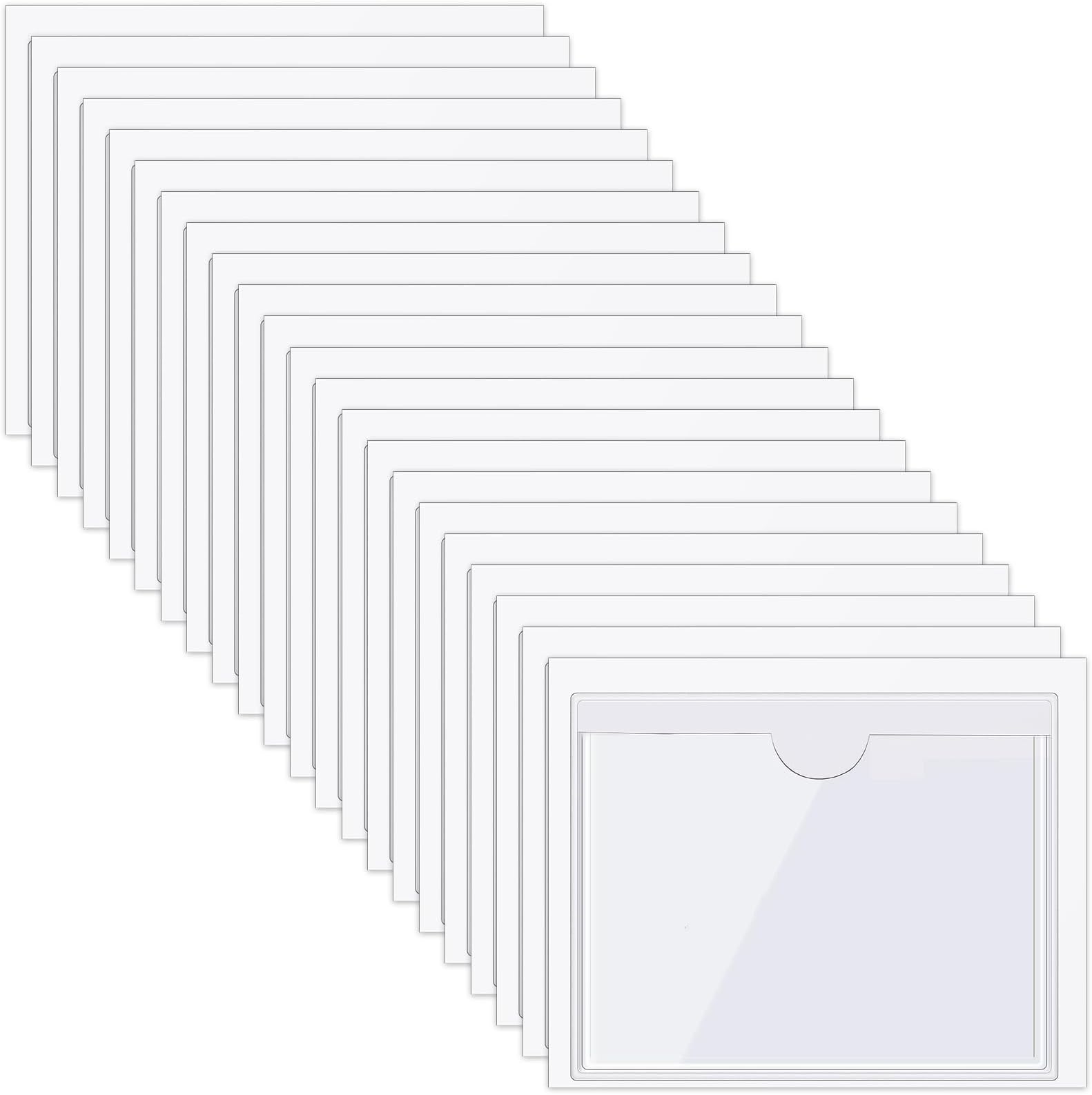 Amazon.com : Chinco 50 Pack Clear Adhesive Pockets, Labels for Storage ...