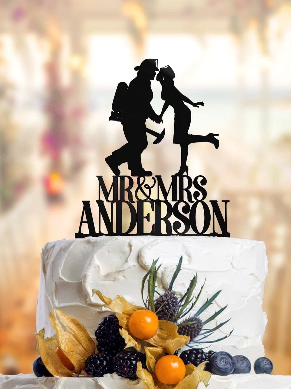 Fireman Nurse Wedding Engaged Married Wedding Couple Firefighter,