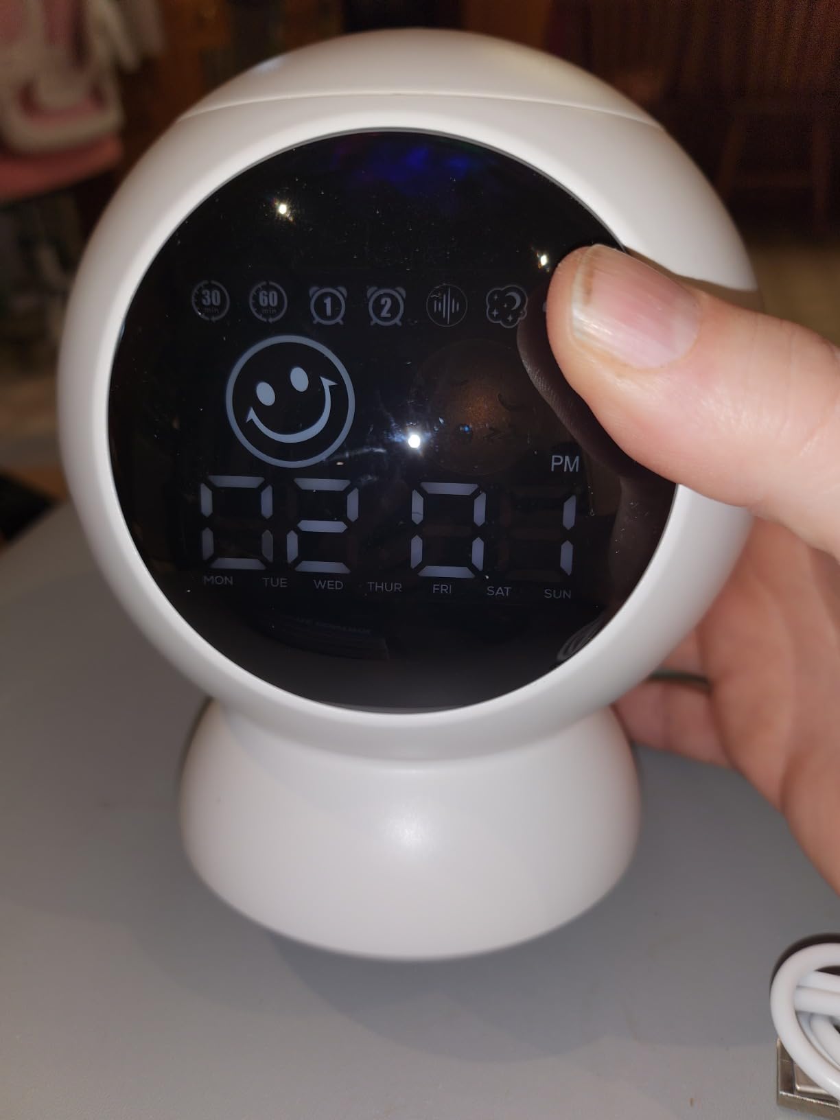 KIVOTAC LED Alarm Clock Star Projector,Starry Moon Lamp with BT Speaker ...