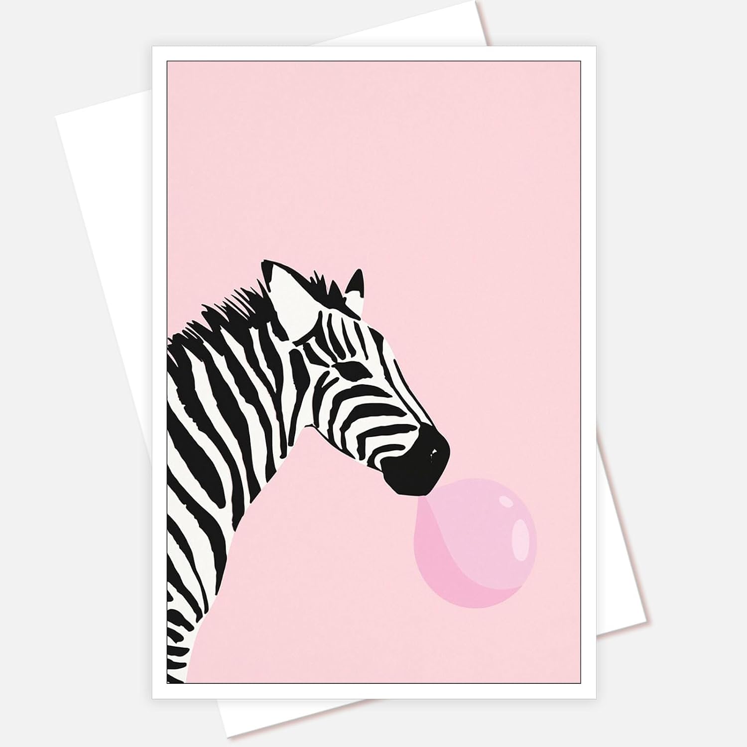 Amazon.com: KUONMEI Retro Blowing Bubbles Zebra Posters Funny pink ...