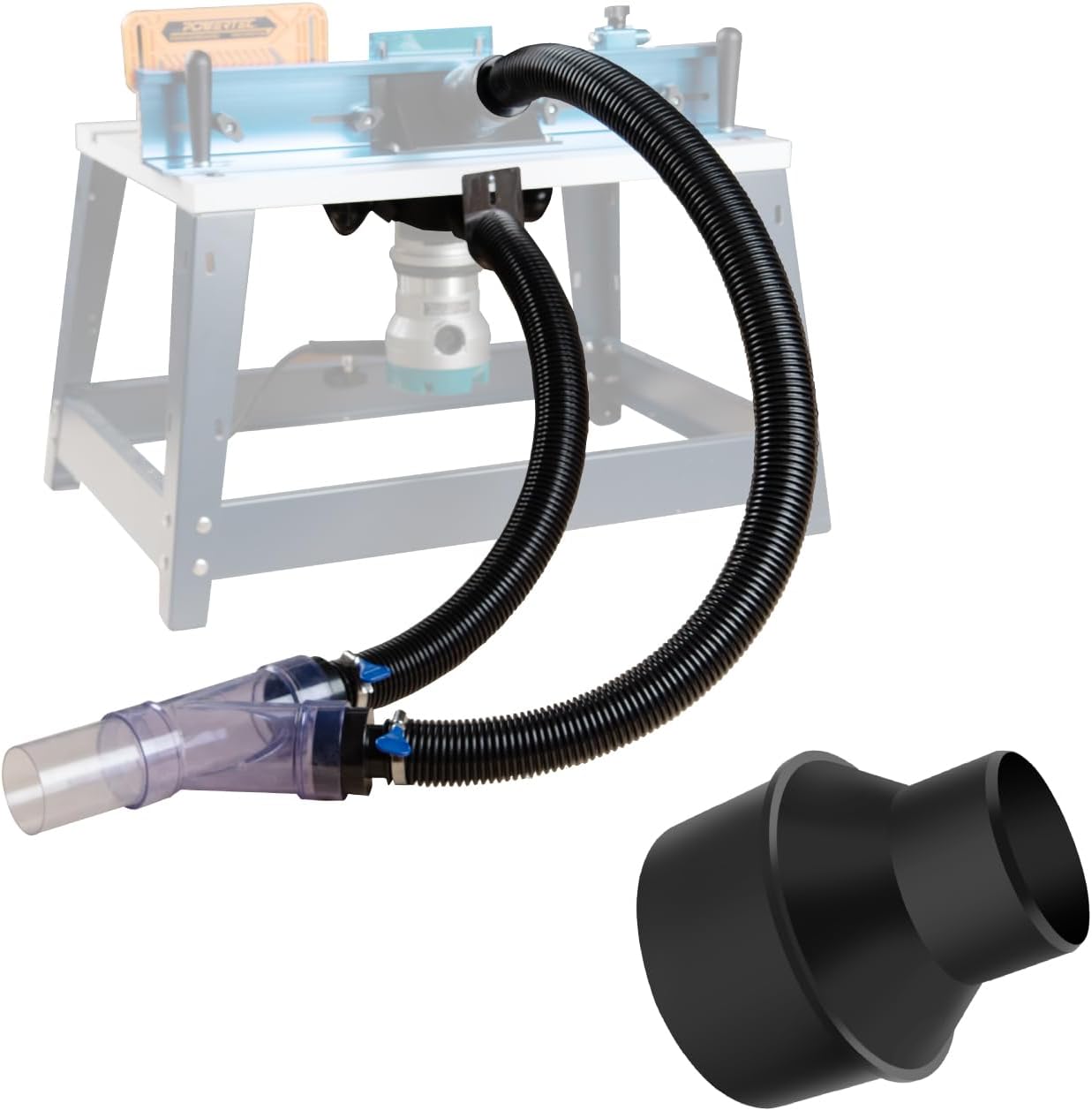 Amazon.com: POWERTEC Router Table Dust Collection System w/Y Fittings ...
