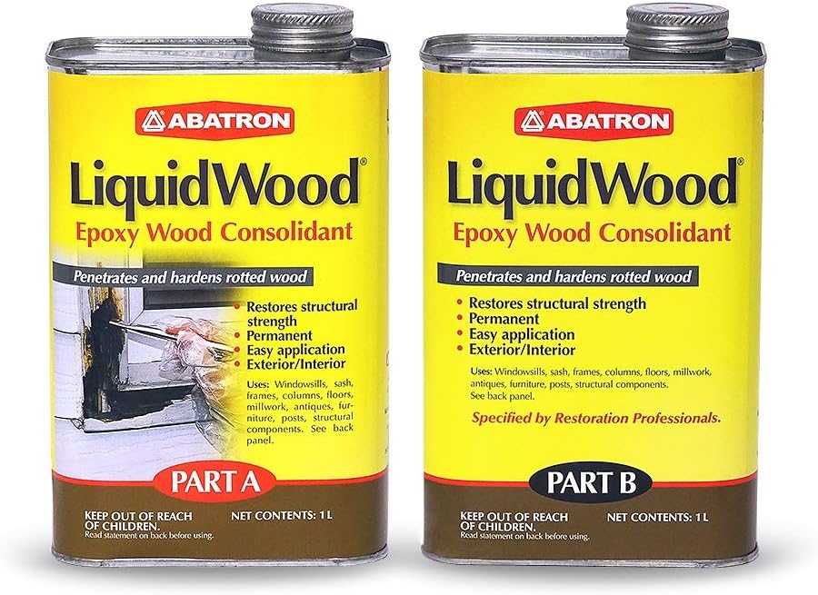 Abatron LiquidWood 2 L Kit – 2-Part Structural Epoxy Wood Hardener and ...
