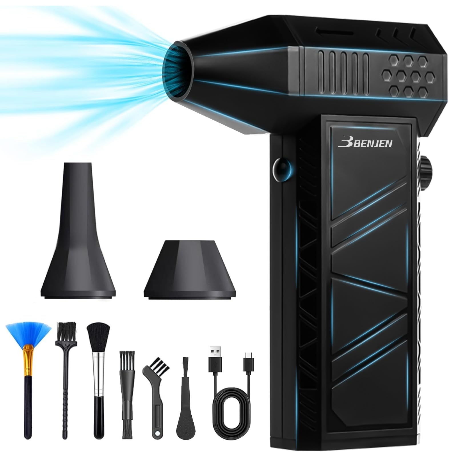 BENJEN Compressed Air Duster-130000RPM Electric Air Duster for Cleaning ...