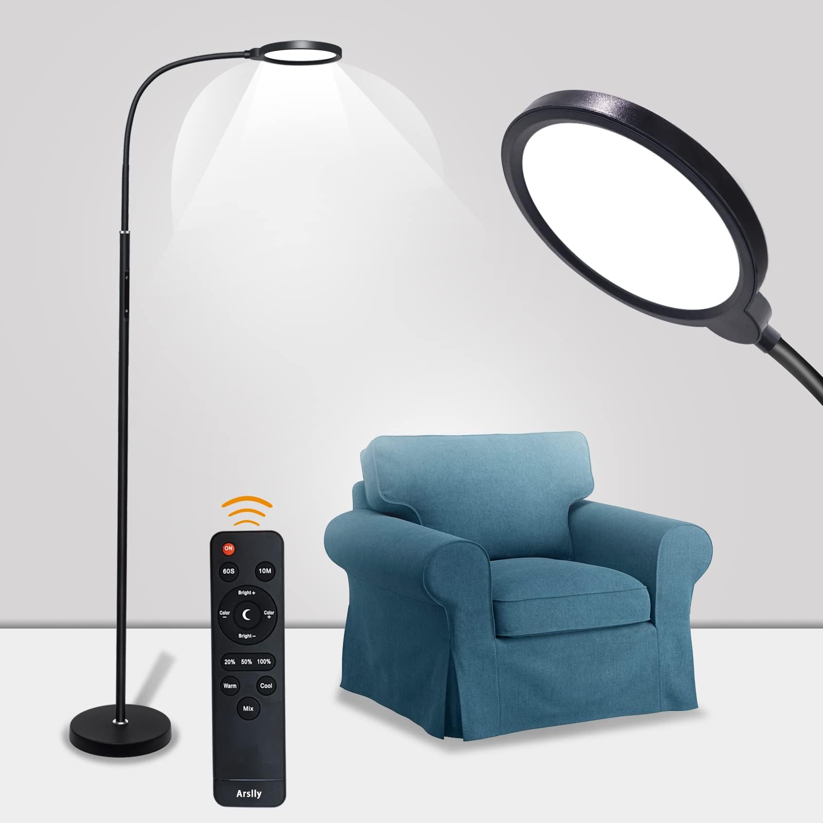 Brightech Litespan 2-in-1 LED Floor & Desk Lamp, Adjustable Height ...