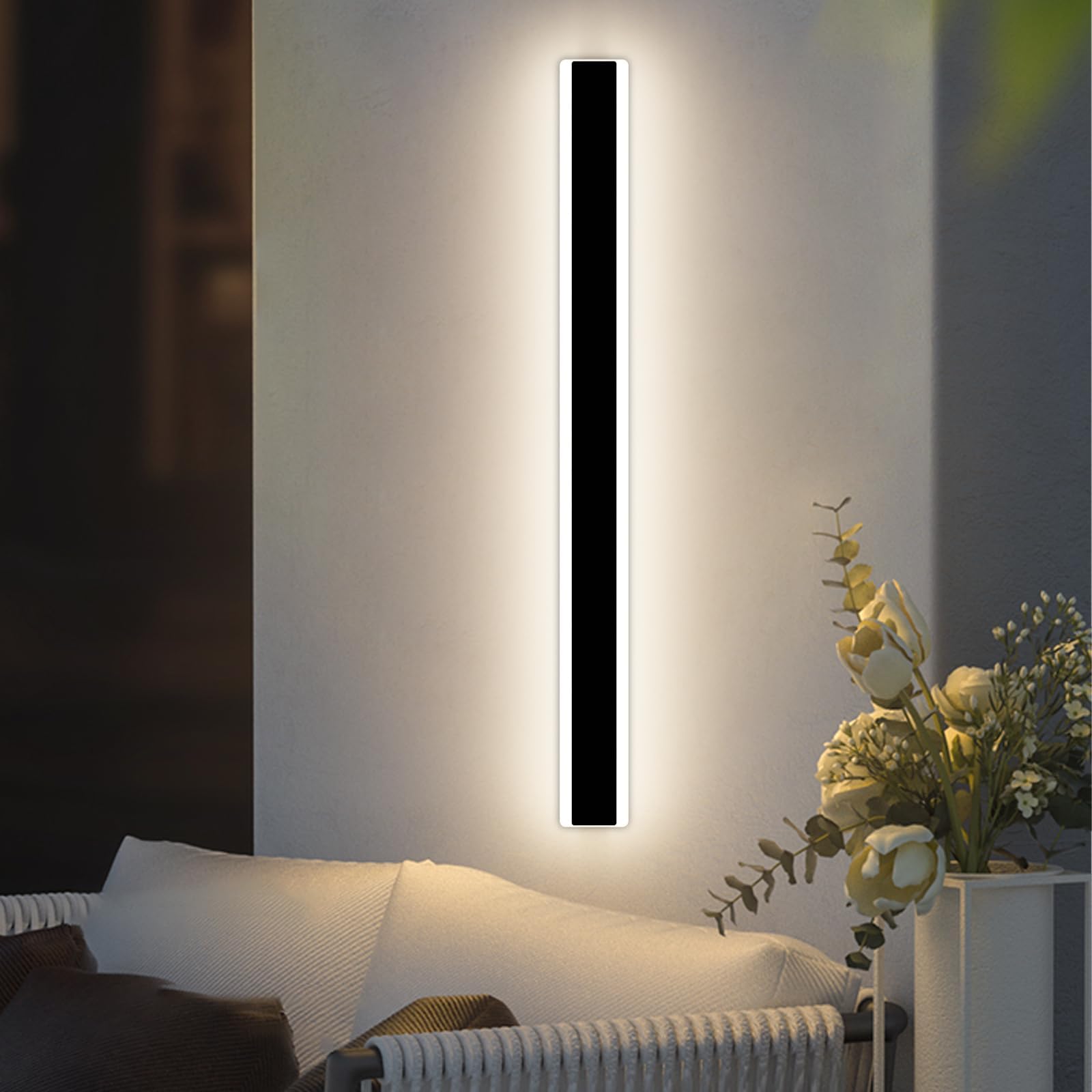 Mikeru 80CM Minimalist Outdoor Wall Light, 2 Pack External Wall Lights ...