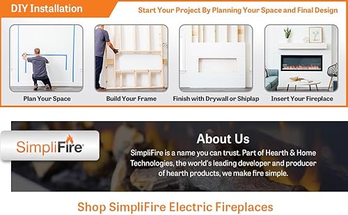 SIMPLIFIRE Allusion Platinum 60" Linear Electric Fireplace - Black, SF ...