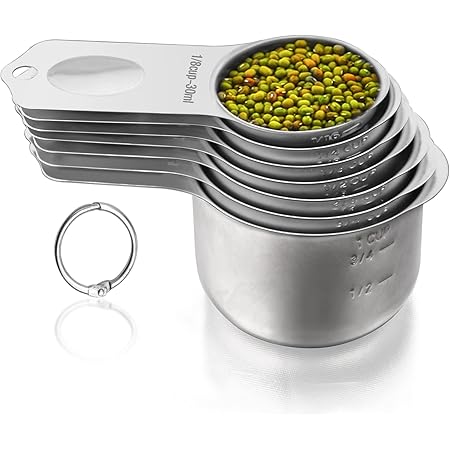 Amazon.com: husMait Stainless Steel Measuring Cups - 5 Piece Heavy Duty ...