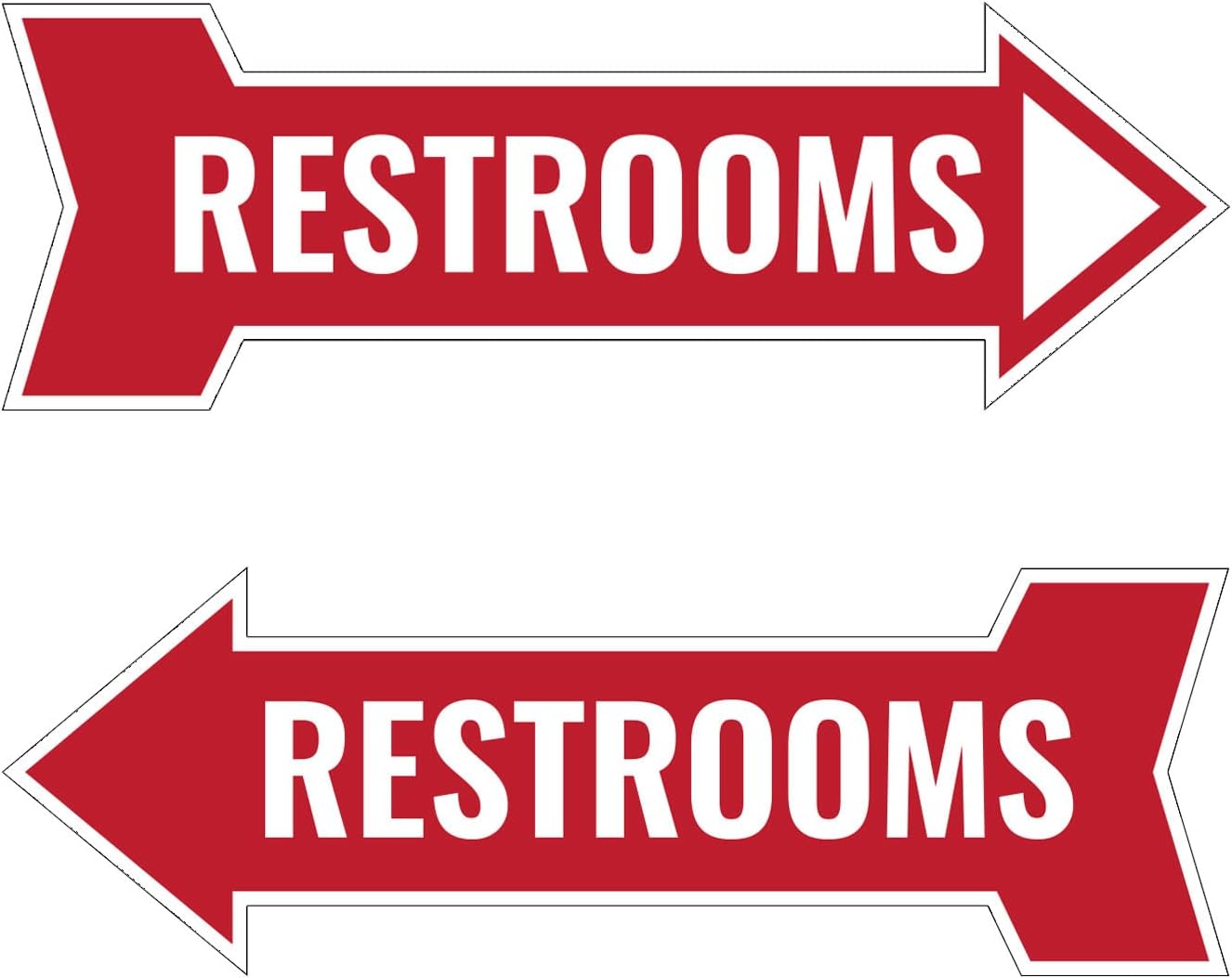 Amazon.com: Arrow Shape Restrooms Left & Right 12x4" Wall or Door Sign ...