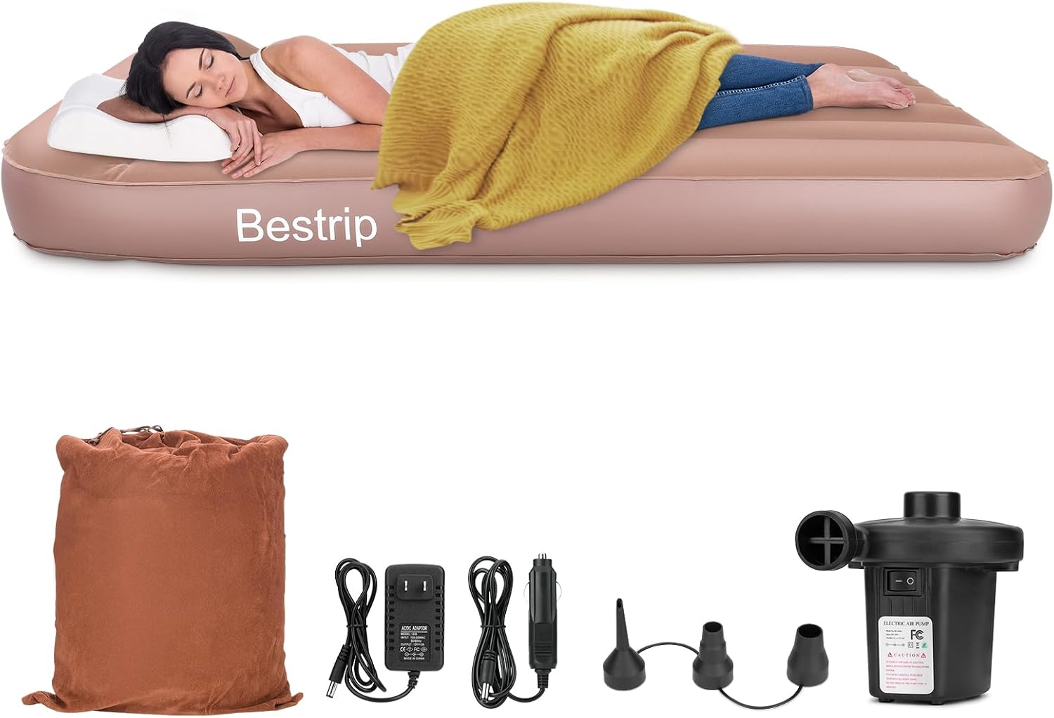 Amazon.com: Bestrip Air Mattress Twin Size Durable Inflatable Bed with ...