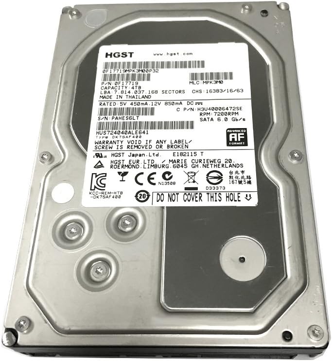 Amazon.com: HGST Ultrastar 3.5-Inch 4TB 7200RPM SATA III 6Gbps 64MB ...