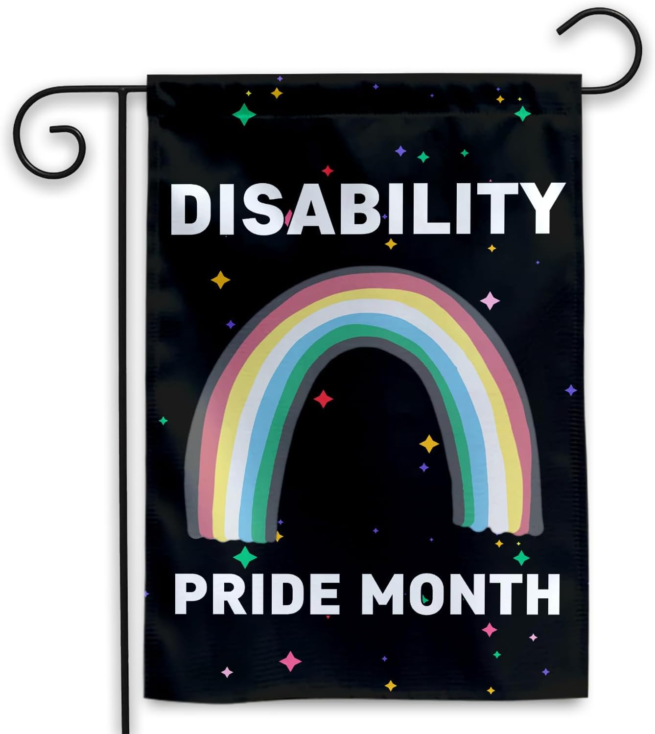 Amazon.com : MAIANEY (12"x18") Disability Pride Month Flag Rainbow ...