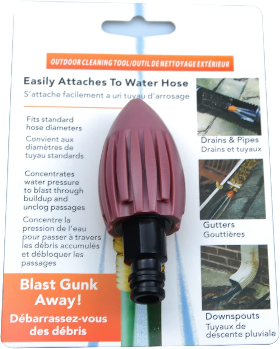 KMOUOMK Garden Washing Cleaning Drainage Ditch Downspout Powerful Pipe ...