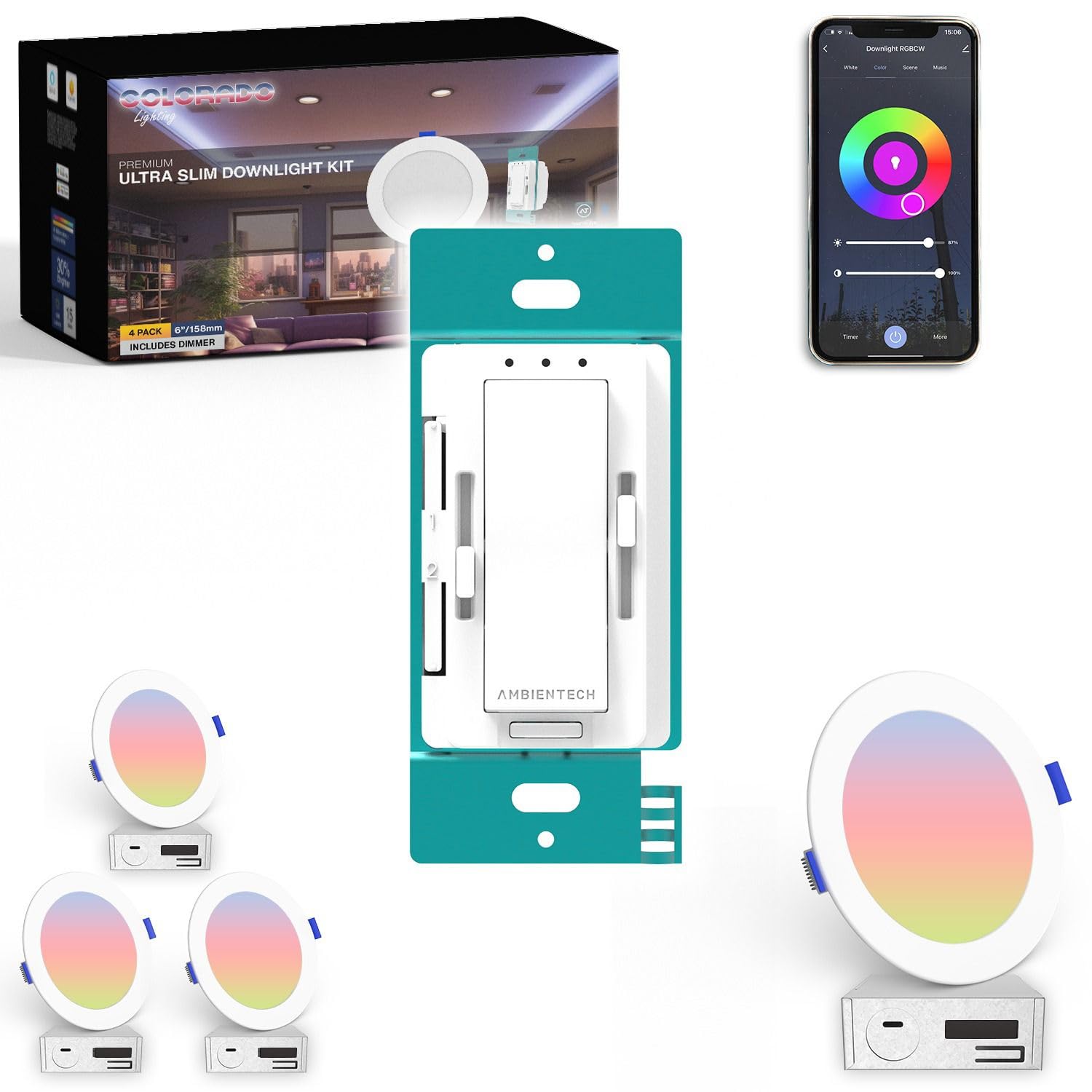 Wall Switch Dimmer, 4 PACK - Smart Home Ready, Easy Install ...