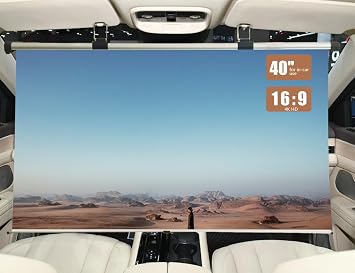 Amazon.com: Portable Projector Screen for Car, 40 inch 16:9, Pull Down ...