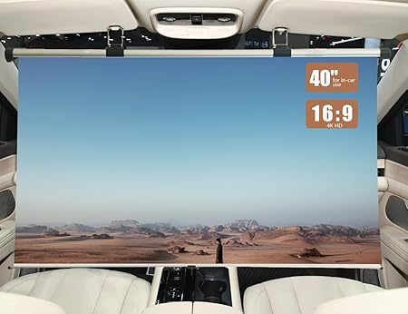 Amazon.com: Portable Projector Screen for Car, 40 inch 16:9, Pull Down ...
