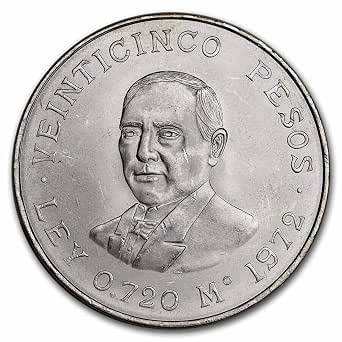 Amazon.com: 1972 Mo 25 Peso Silver (.720 Purity) Mexican Coin With ...
