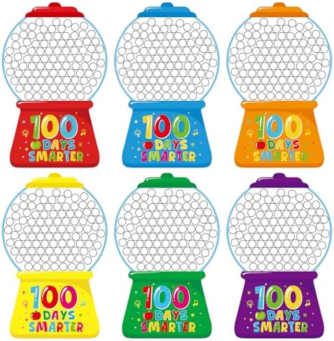 Amazon.com: 36Pcs 100th Day of School Gumball Machine Paper Crafts,100 ...