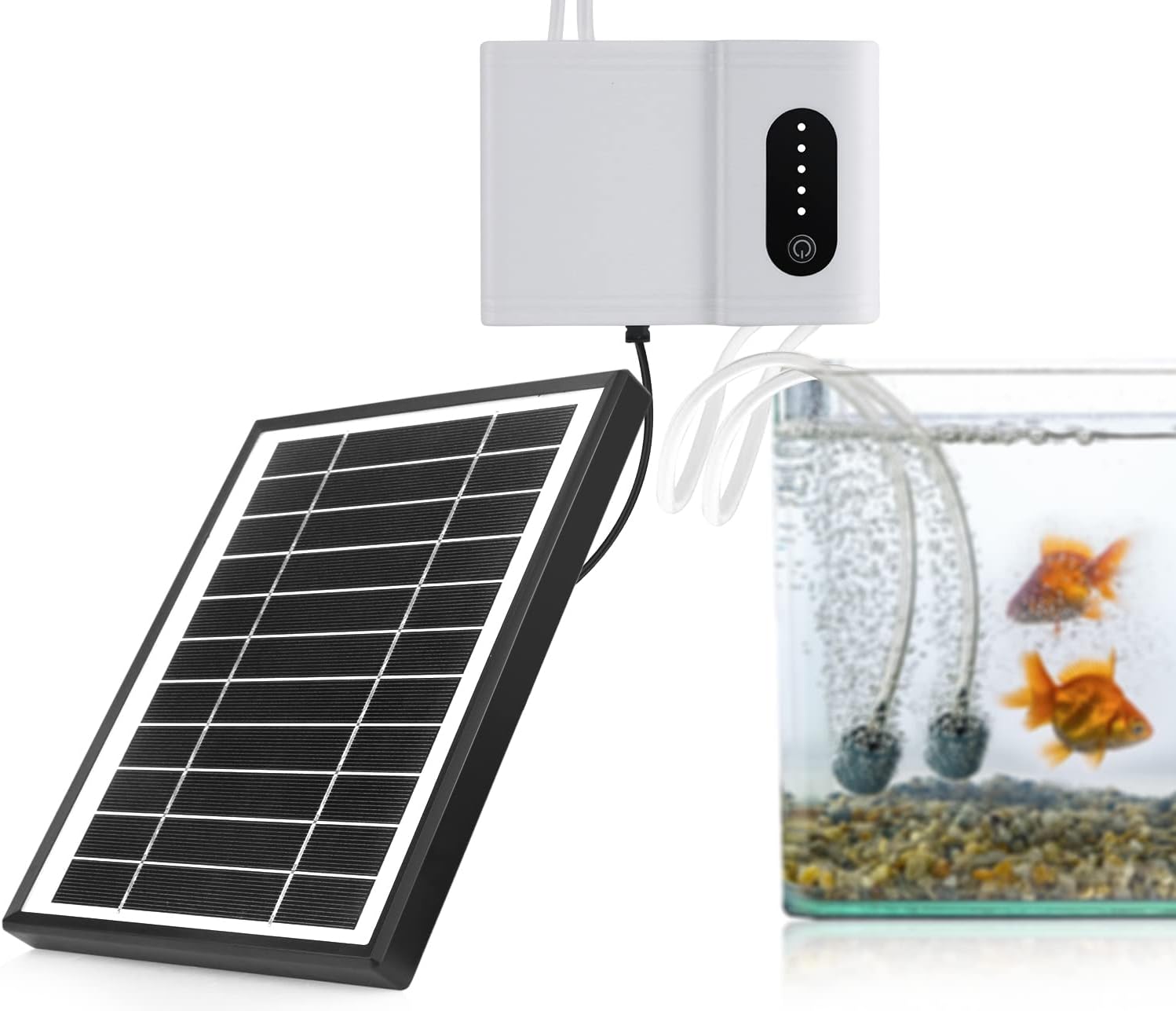 Amazon.com : iYeHo Solar Aquarium Air Pump Water Oxygen Aerator Pump ...