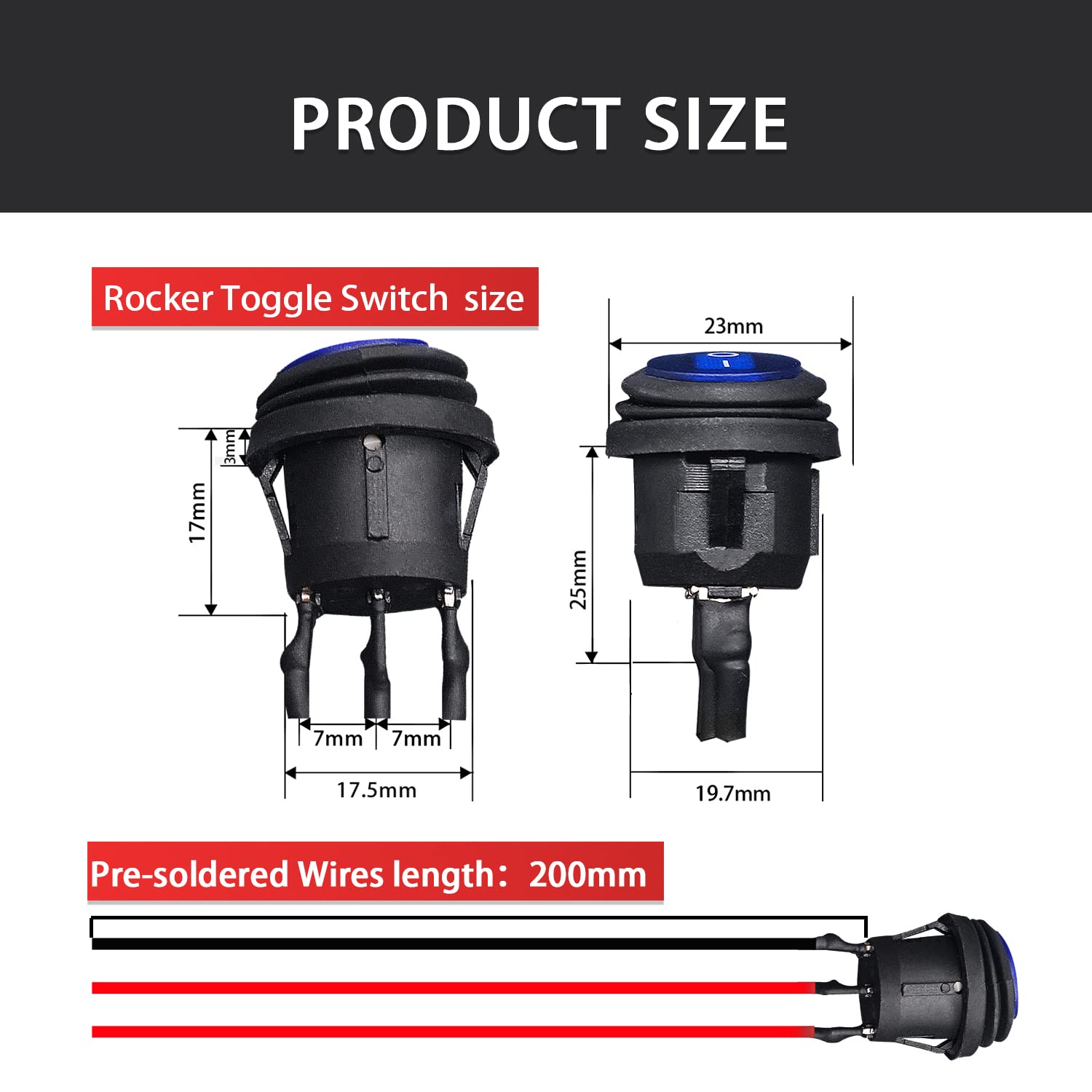 Snapklik.com : Mankk 4Pcs Round Rocker Switch 12V Waterproof Toggle ...