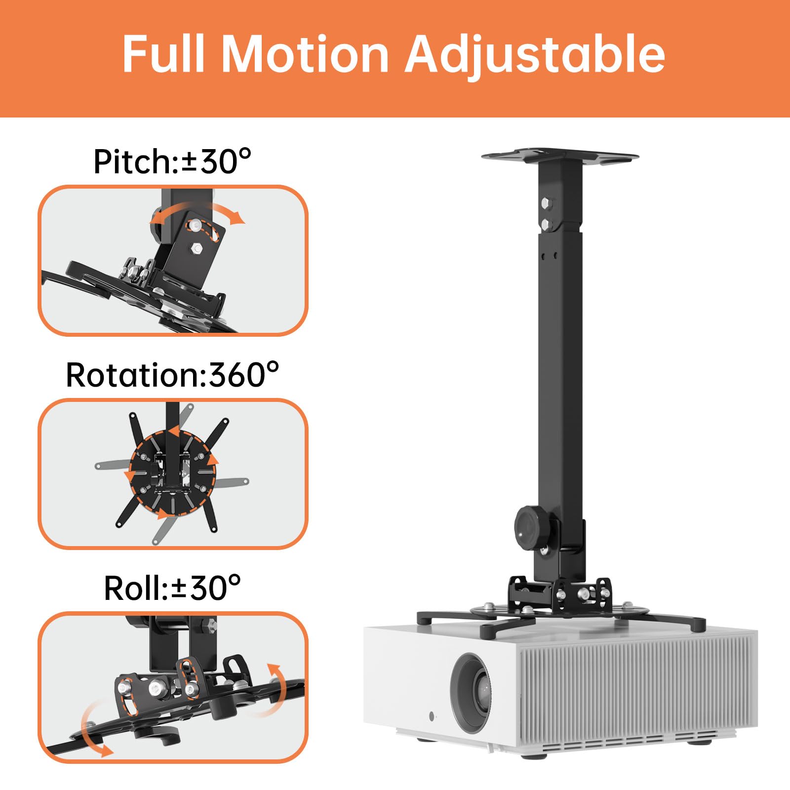 Power Telescoping Projector Mount Sii Universal Adjustable Ceiling