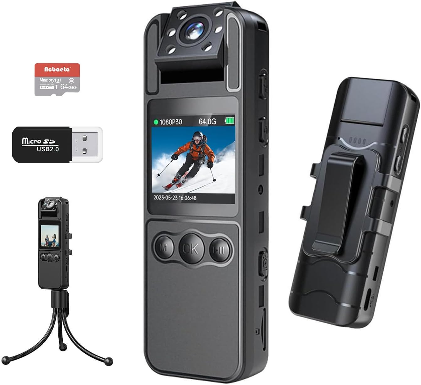 Amazon.com: Mini Body Camera 【1.4'' Color Screen】, Bodycam, 1080P Body ...