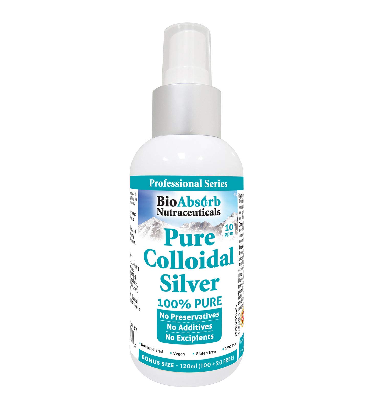 Colloidal Silver Spray. Highly Bioavailable Pure Solution.10 ppm, 120 ...
