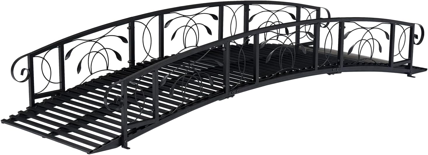 Amazon.com : Metal Garden Bridge 8 FT - Durable Decorative Footbridge ...