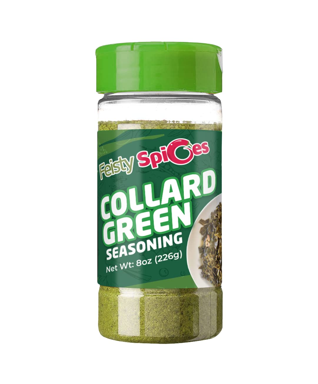 Amazon.com : Feisty Spices Collard Green Seasoning, 8 oz Bottle, Fresh Herbs and Spices for ...