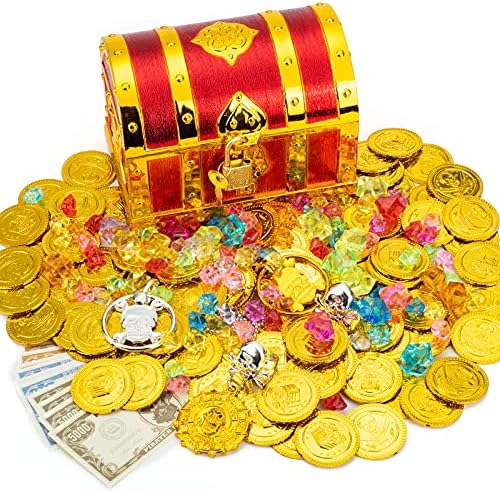 Amazon.com: PETCEE Pirate Skull Treasure Box - 9x9.3x8 Pirate Treasure ...