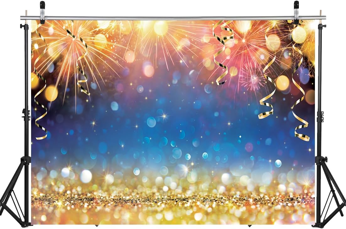 LYWYGG 7x5FT Gold Highlights Backdrop Birthday Party Backdrop Vinyl ...