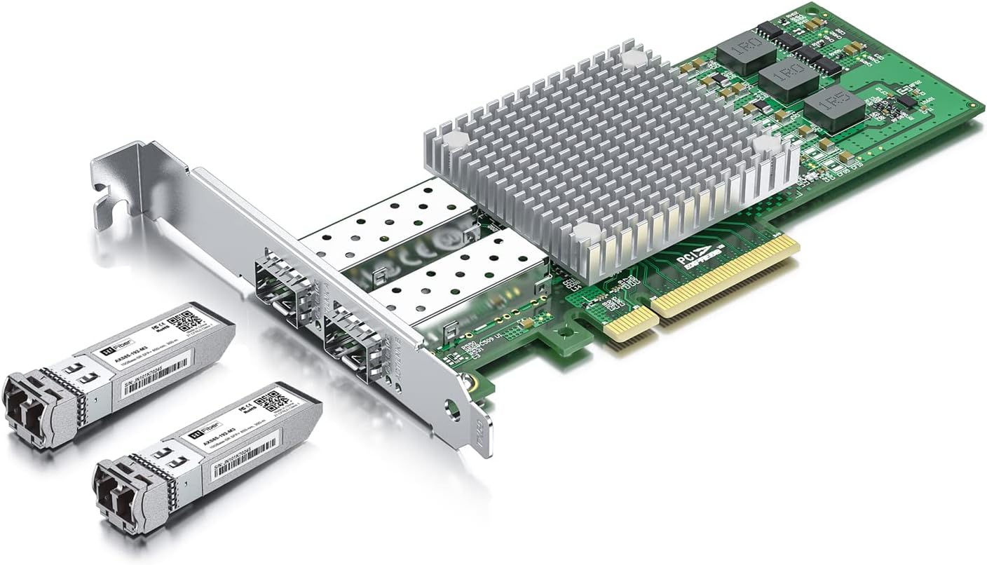 Amazon.com: 10Gb Ethernet Network Adapter Card with 2 Pack 10G SFP+ SR ...