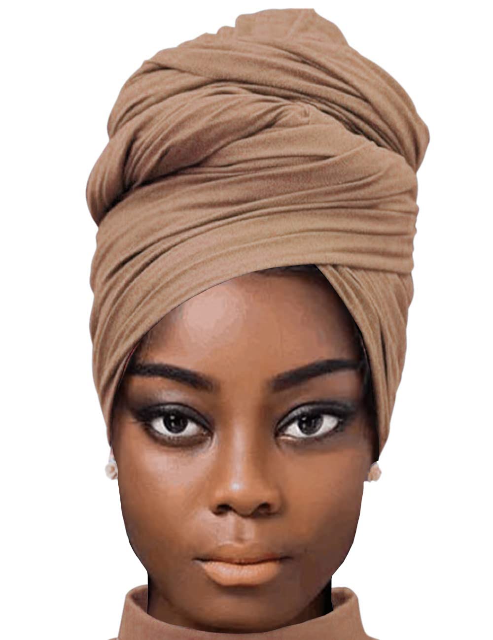 Solid Color Stretch Knit Head Wrap Extra Long African Head Scarf ...