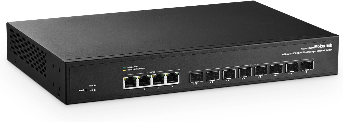 Amazon.com: MokerLink 12 Port 10Gbps Managed Switch, 4x10G RJ45 ...