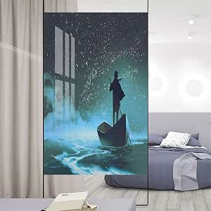 Amazon.com: Dark Blue Aqua White Window Film Window Privacy Film Foggy ...
