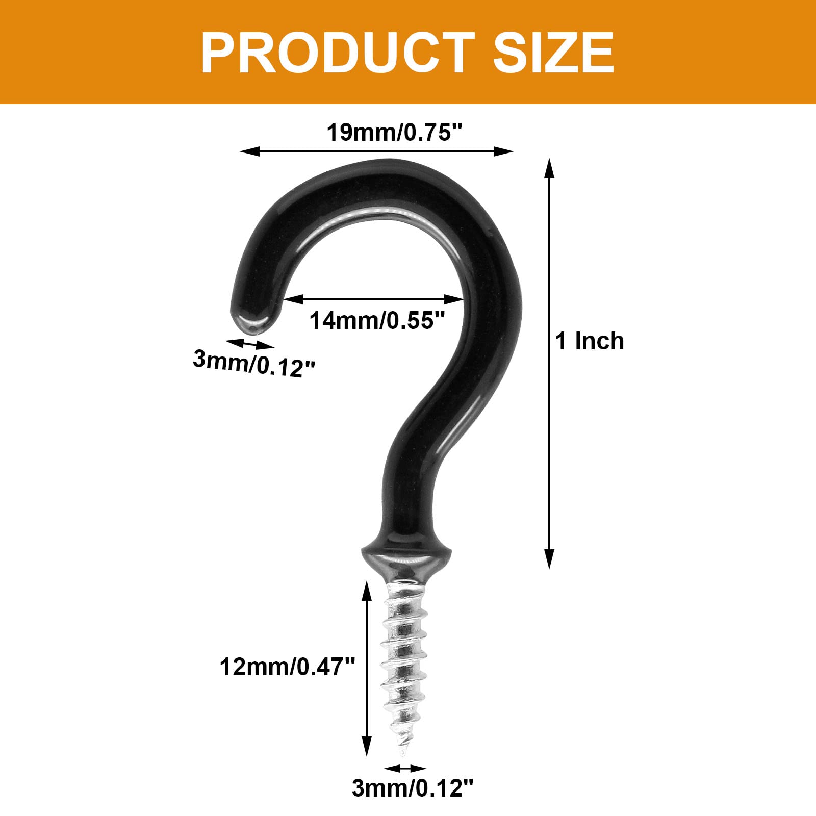Snapklik.com : 60 Pcs 1" Ceiling Cups Hooks Screw Hooks Ceiling Cup ...