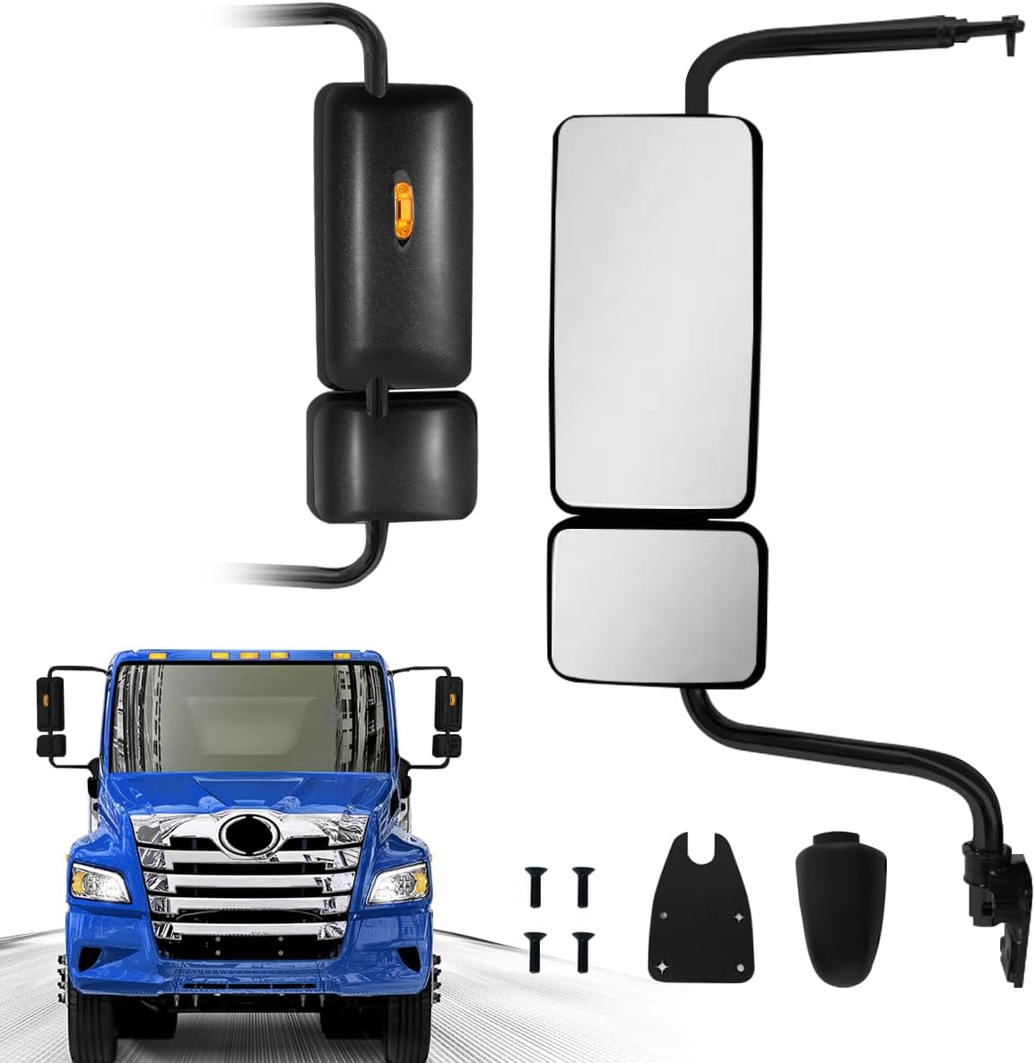 Amazon.com: Black Door Mirror with Signal Light Power Heated Adjustable ...