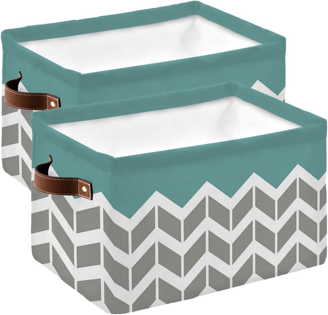 Amazon.com - Storage Bins Large Storage Basket,Grey Zigzag Ripple on ...