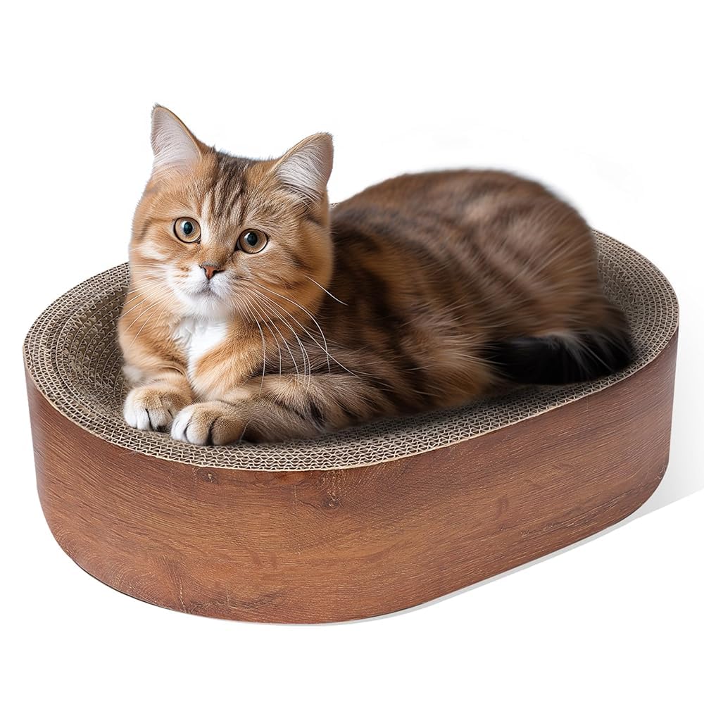 ComSaf Cat Scratcher Bed, Corrugated Cardboard Cat Scratch Bed Lounge ...