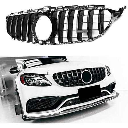 Amazon.com: C63 AMG Style Front Grill Grille For Mercedes Benz C-Class ...