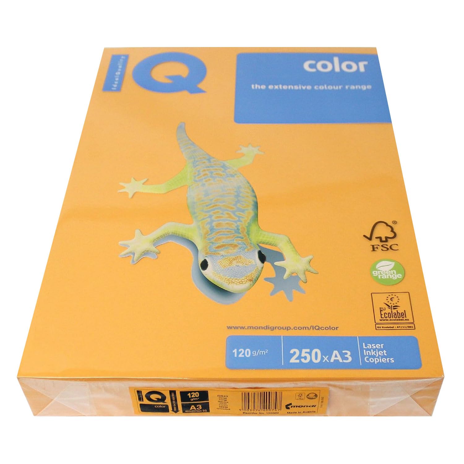 Mondi IQ Color A3 Orange Coloured Paper, 120gsm, 420 x 297mm, 250 ...