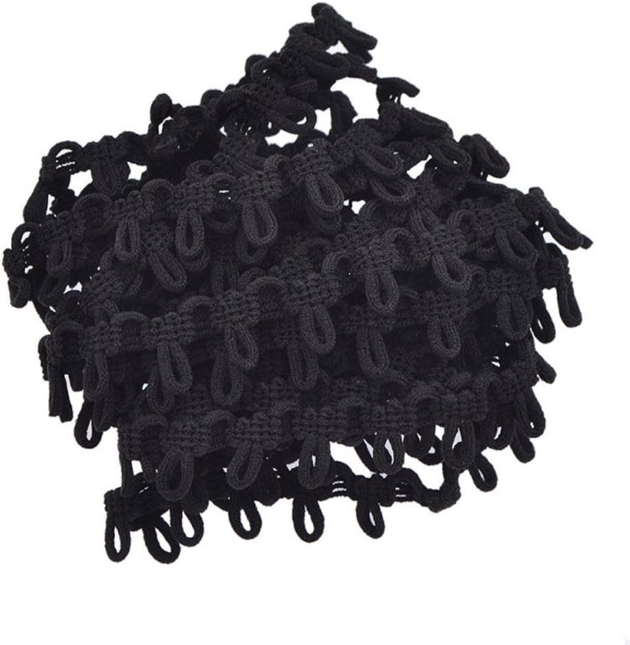 10mm Wide Wedding Bridal Elastic Button Looping Elastic Loops (Black ...