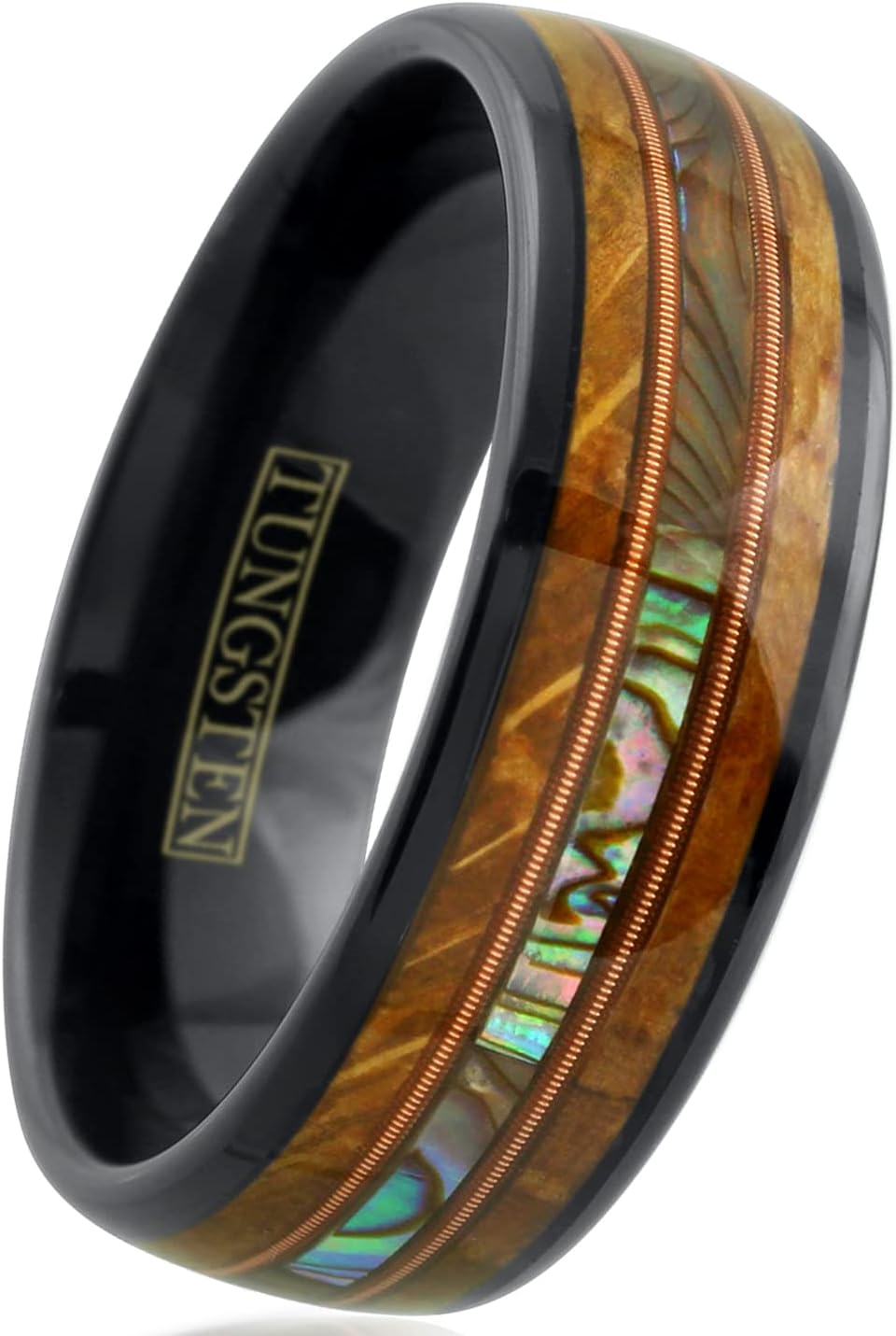 Personalized Engraved 6mm/8mm Black Tungsten Carbide Band Ring with ...