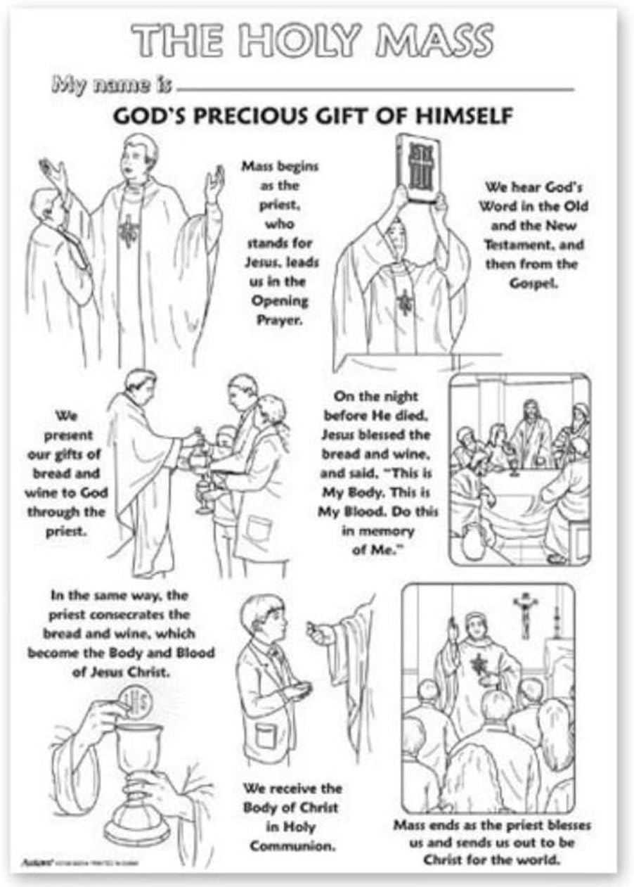 Amazon.com: Childrens Religious Coloring Posters (The Mass): Posters ...