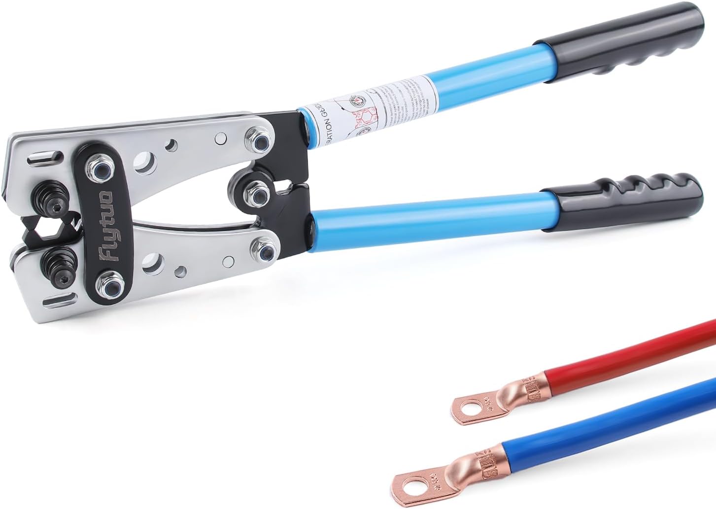 Flytuo HX-50B Battery Cable Lug Crimping Tool Kit - Wire Lug Crimper ...