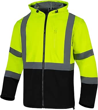 Amazon.com: VENDACE Hi Vis Reflective Safety Jackets for Men Softshell Waterproof Class 3 High ...