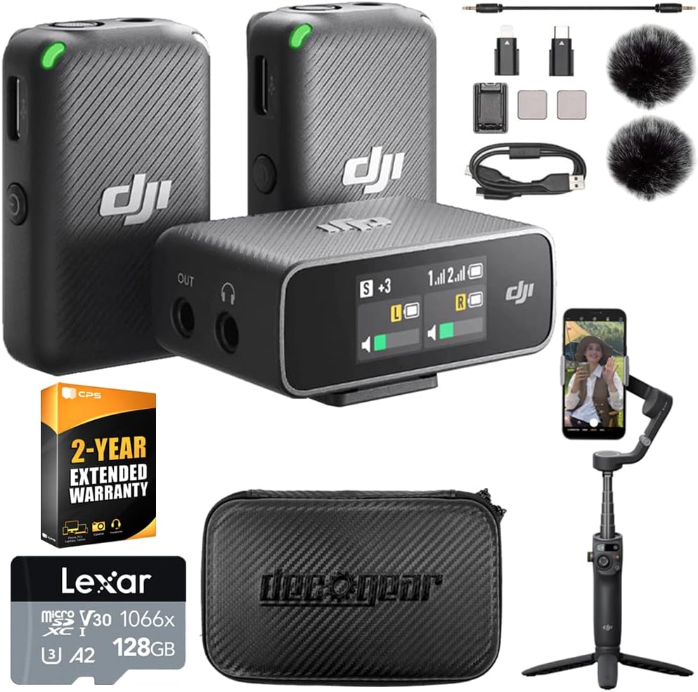Amazon.com: DJI CP.RN.00000197.01 Mic Wireless Microphone System & Audio Recorder Bundle with ...